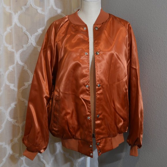 Vintage | Jackets & Coats | Vintage 99s Burnt Orange Farmers Bomber ...